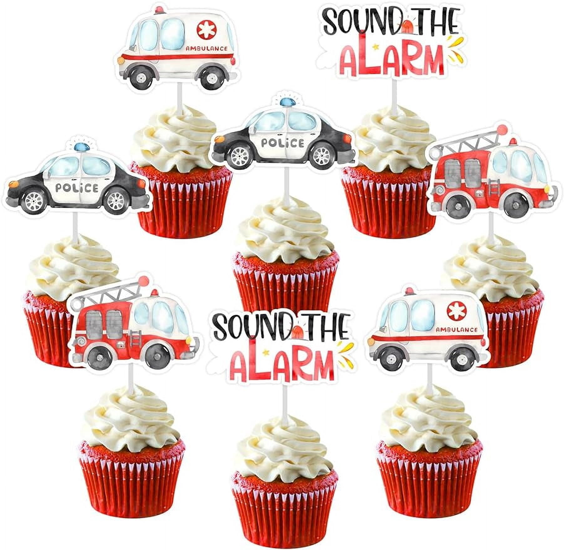 36PCS Emergency Vehicle Party Decor - Fire Truck, Police, Ambulance ...