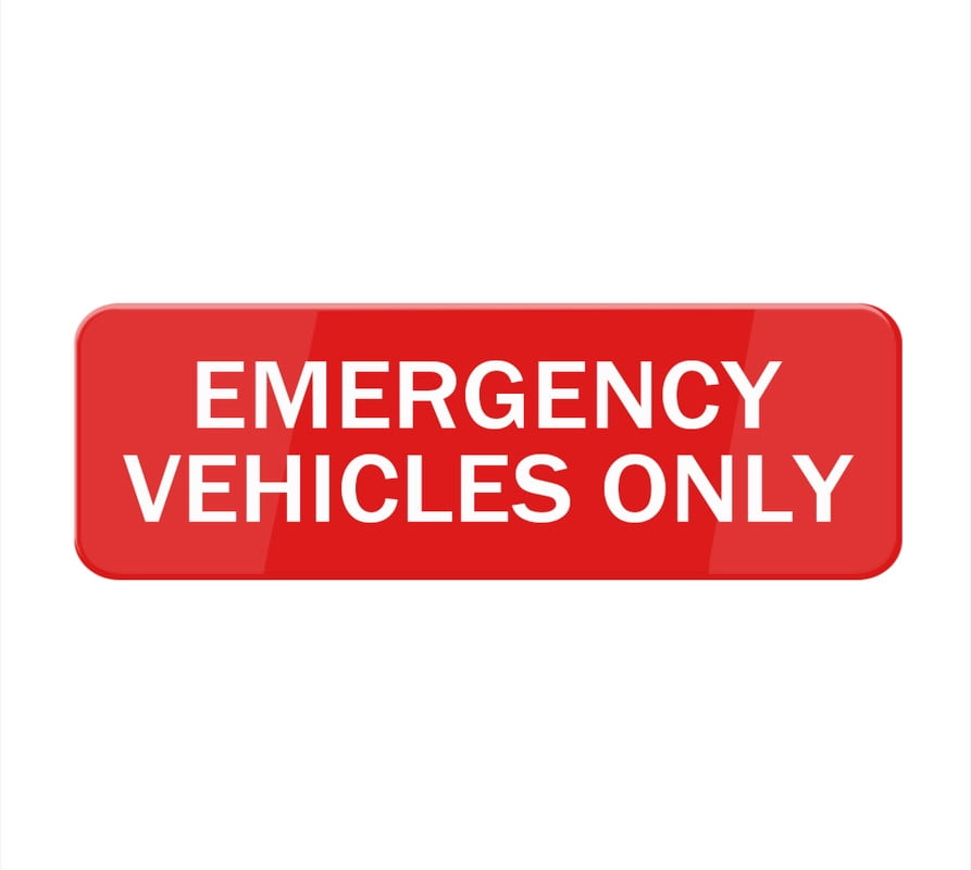 Emergency Vehicles Only Sign, 10 X 3 Inch Acrylic Plastic Sign With ...