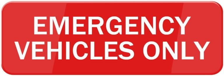 Emergency Vehicles Only Sign, 10 X 3 Inch Acrylic Plastic Sign With ...