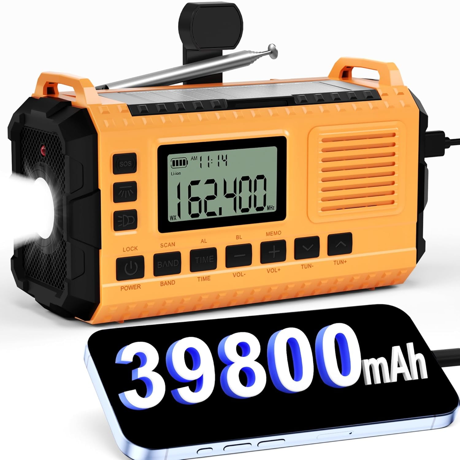 Emergency Weather Radio - AM/FM/NOAA Hand Crank Radio with 15W Fast ...