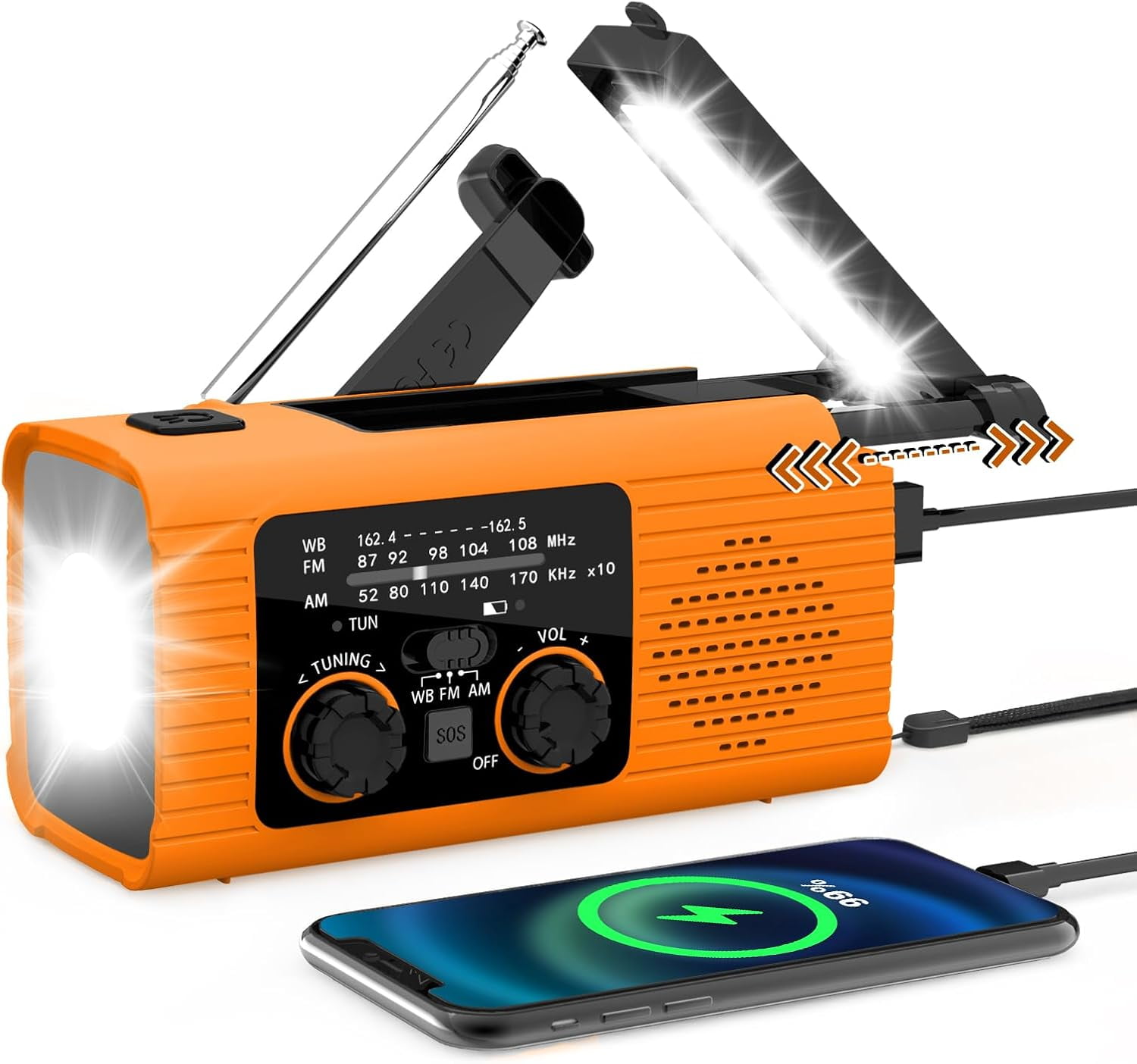 Emergency Weather Radio NOAA/AM/FM with 4000mAh Portable Power Bank ...