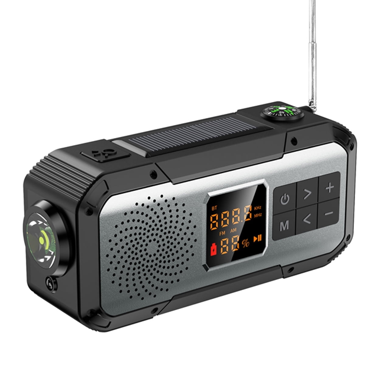 Emergency Weather Radio Portable Power Bank with Solar Charging, Hand ...