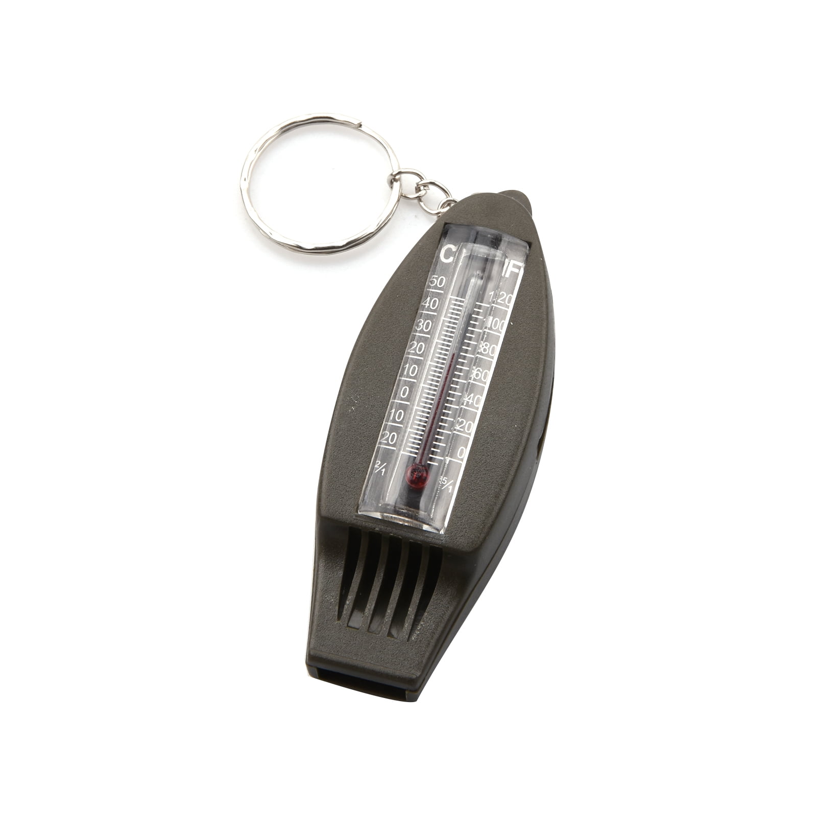 Emergency Whistle Compass Magnifier Thermometer Crisp Sound Keychain ...