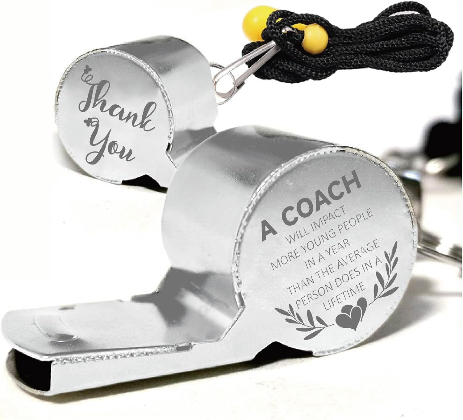 Emergency Whistle Lanyard Silver Stainless Steel Dog Whistle for Thank ...