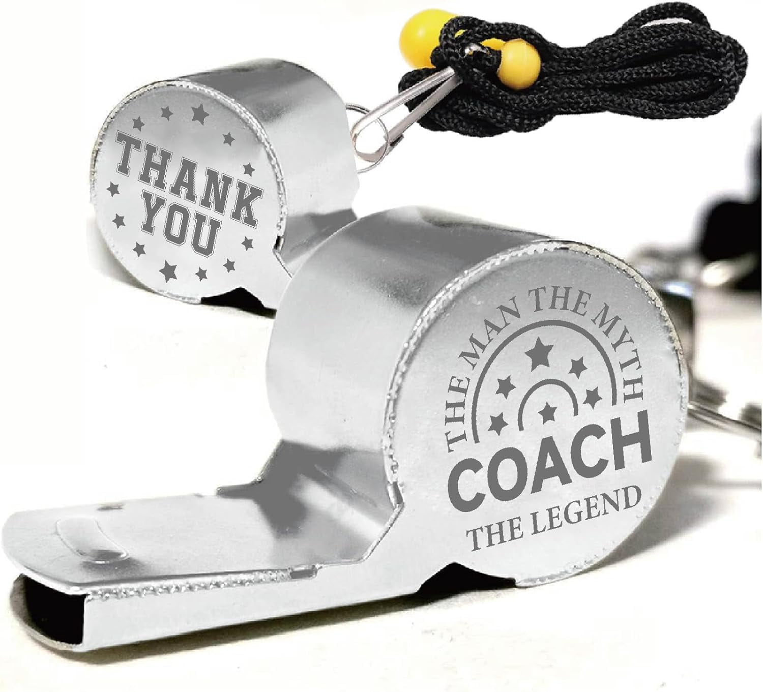 Emergency Whistle Lanyard Sliver Stainless Steel High Decibel Whistle ...