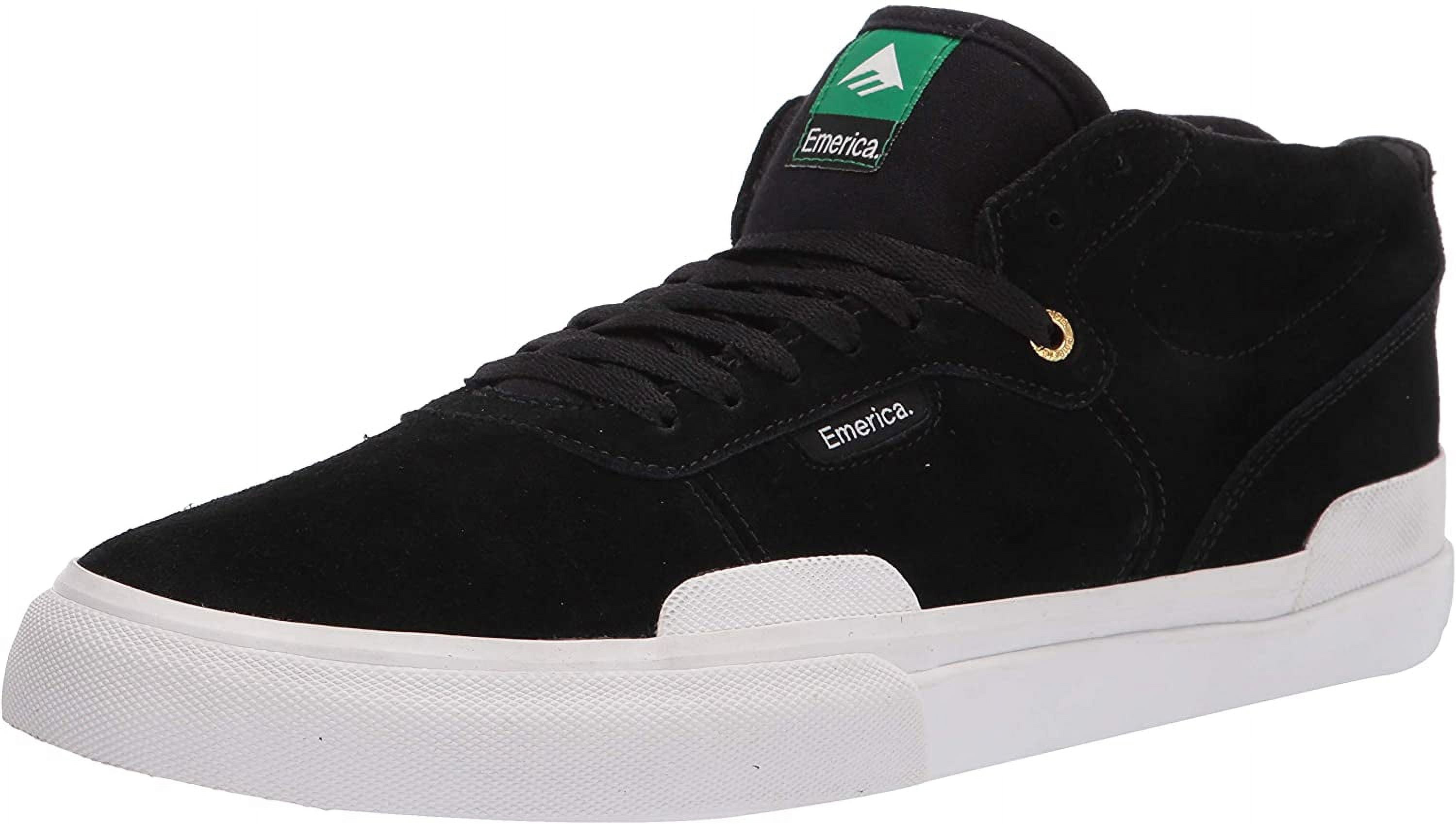 Emerica Mens Pillar Mid Top Vulc Skate Shoe 8 Black/White/Gold ...