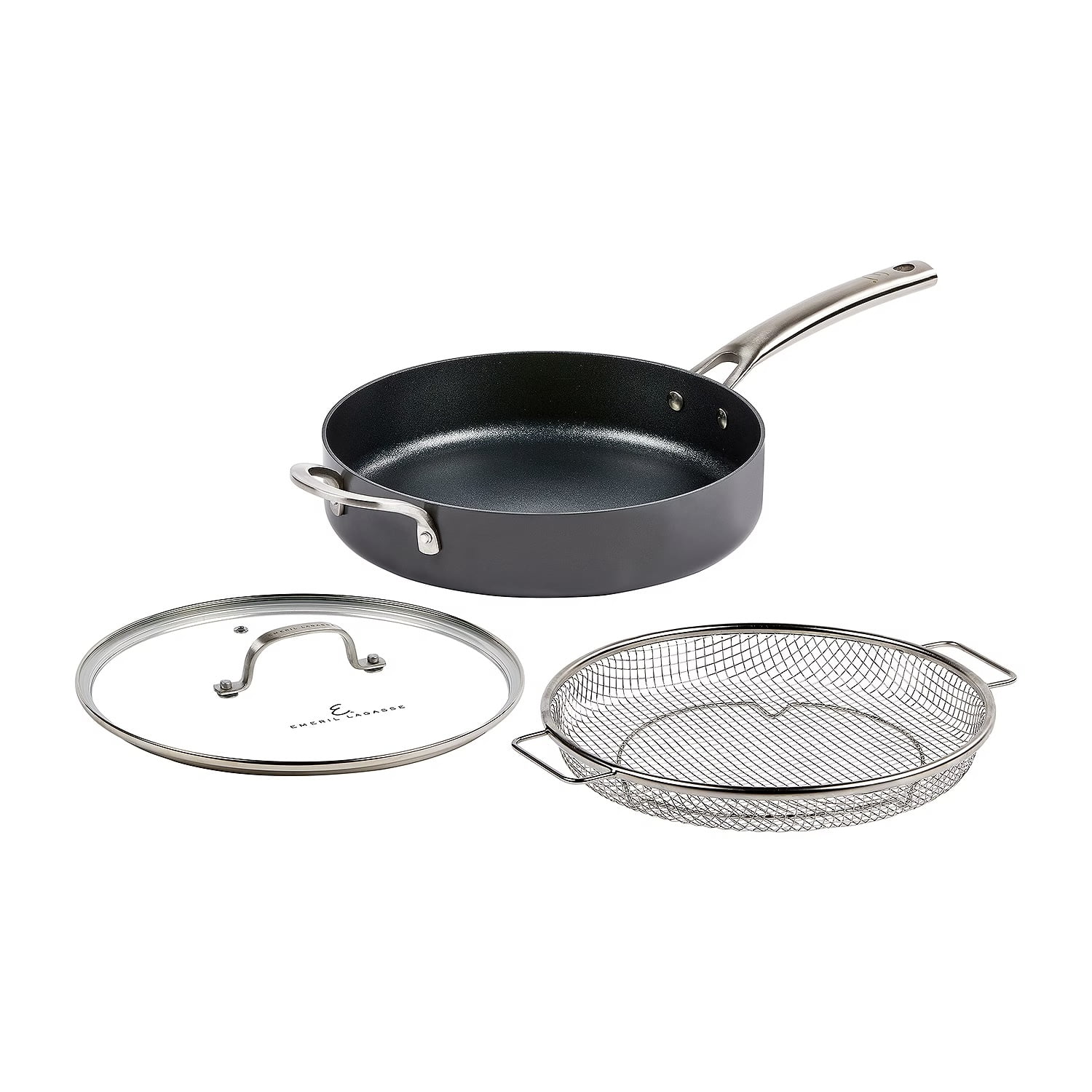Emeril Lagasse 3-pc Pro Non-Stick Frying Set with Silicone Basket and ...