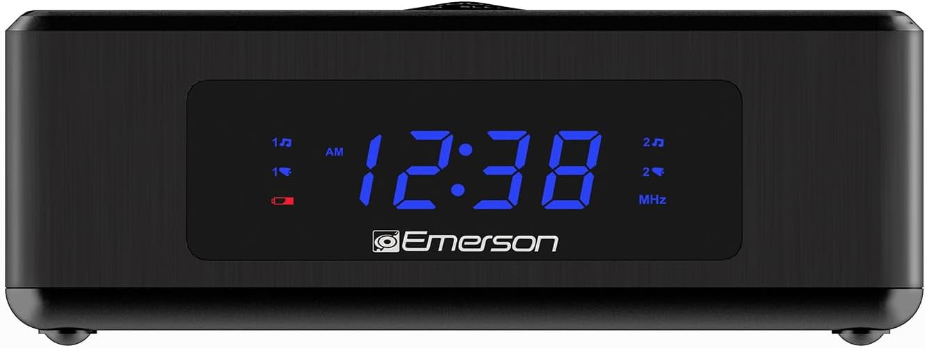 Emerson AM/FM Dual Alarm Clock Radio with 0.6" Blue LED Display, 4 ...