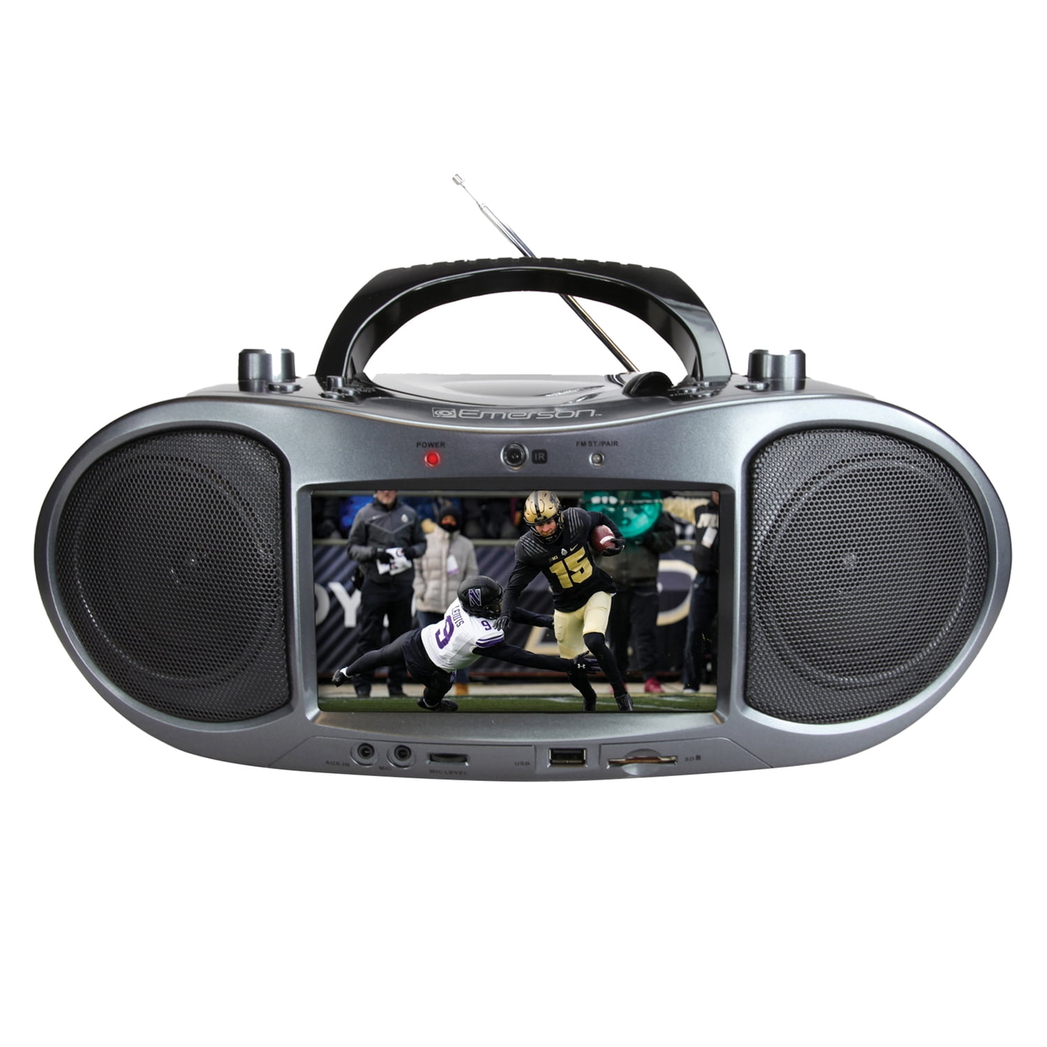 Free Shipping! Emerson Bluetooth 720p DVD/CD/Radio Boom Box with 7-In ...