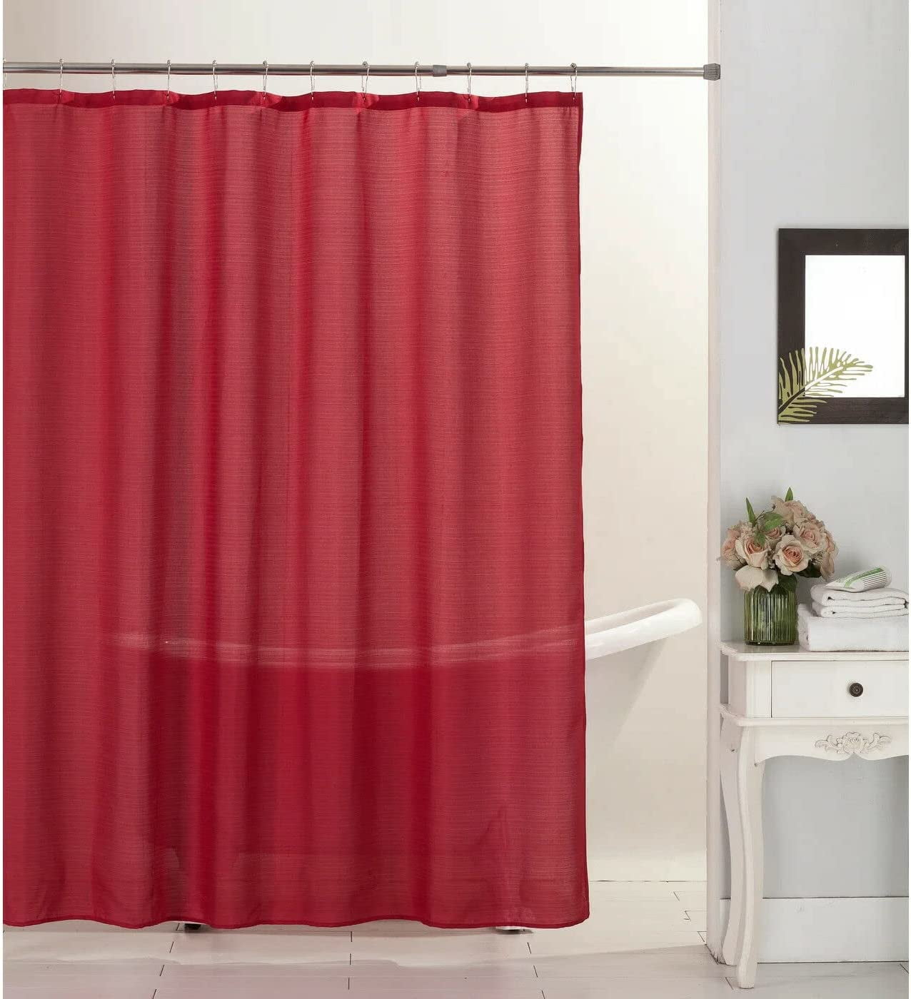 Emerson Canvas Shower Curtain Modern Solid Color Polyester, Durable ...