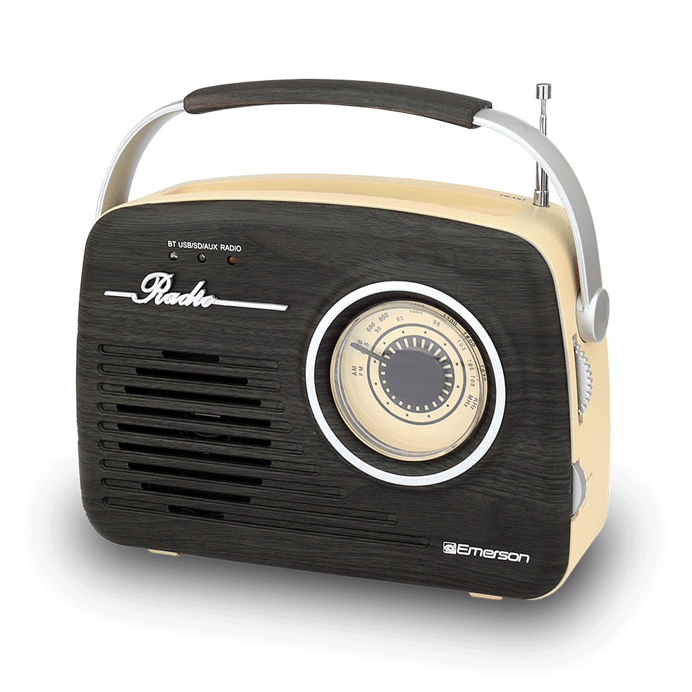 Emerson EAS-3002 Portable Retro Radio with Built-in Rechargable Battery ...