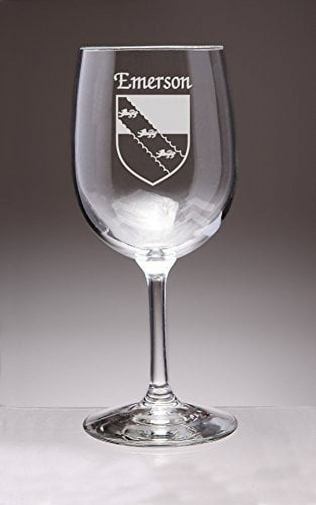 Emerson Irish Coat of Arms Wine Glasses - Set of 4 (Sand Etched ...