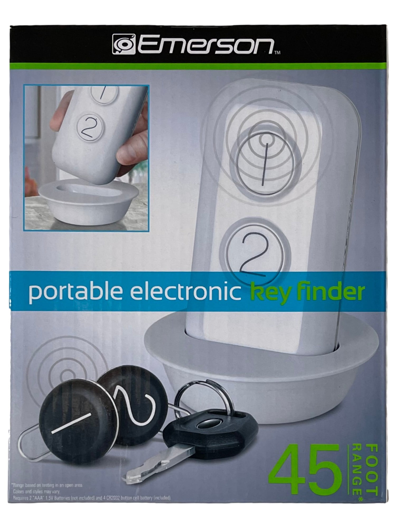 Emerson Portable Electronic Key Finder 45 Ft Range Wireless Lost Car ...