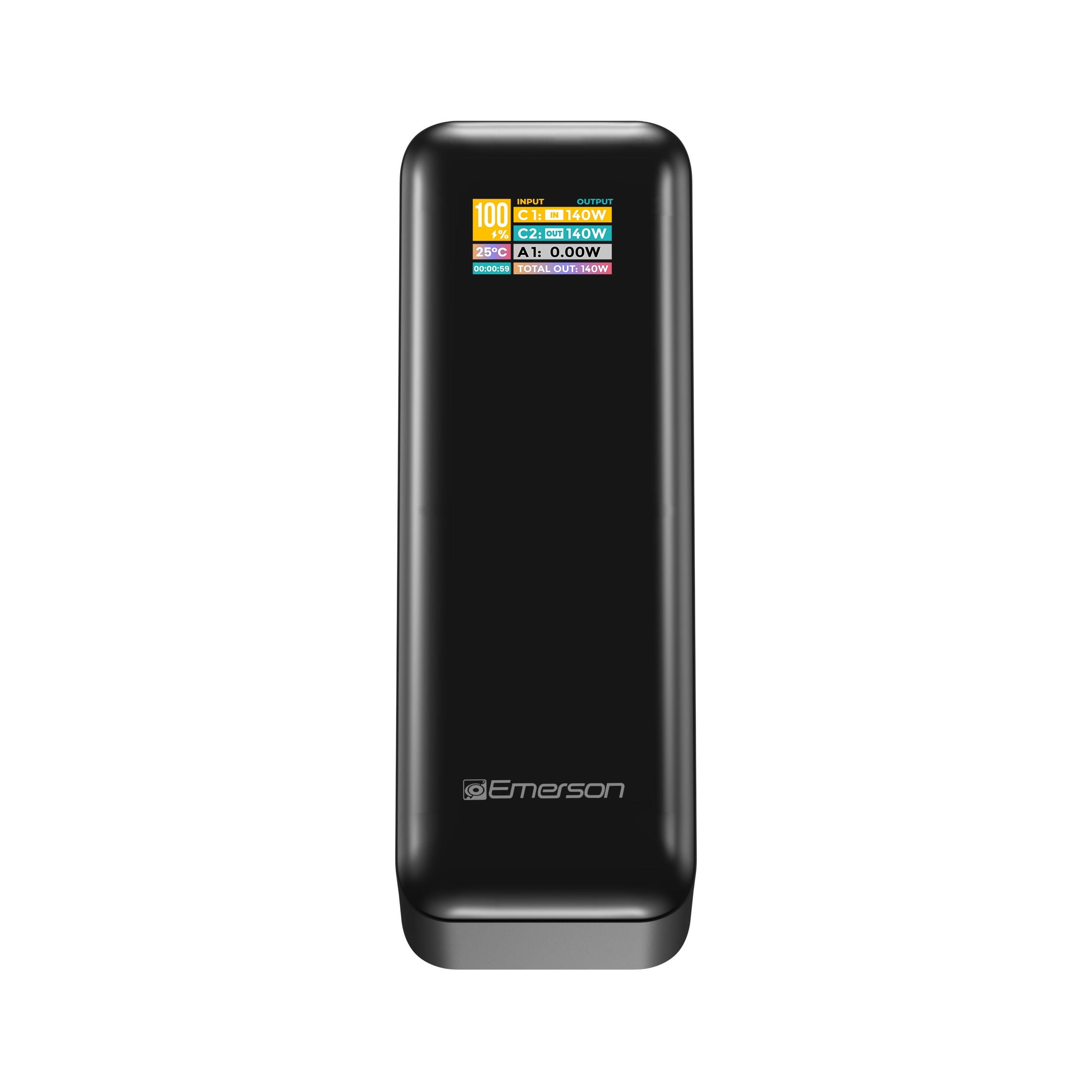 Emerson Power Bank 27,000mAh with PD 140W and Intelligent Digital TFT ...