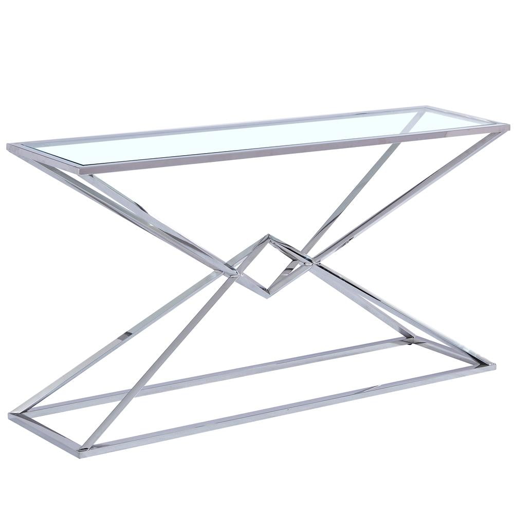 Emerson Silver Glass Console Table - Walmart.com