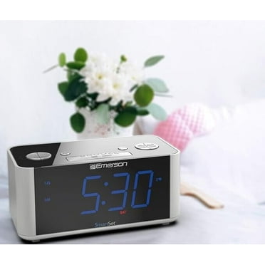 Emerson SmartSet Alarm Clock Radio with Bluetooth Speaker, USB Charger ...