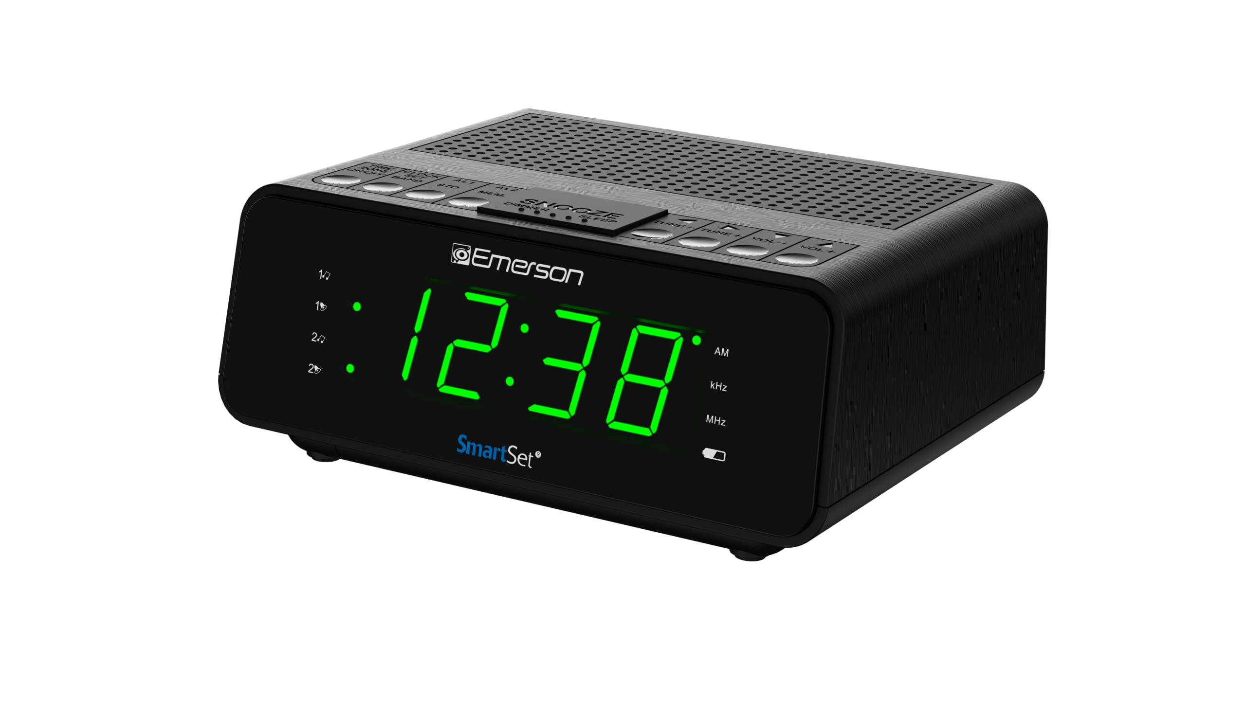 Emerson SmartSet Dual Alarm Clock Radio with AM/FM Radio, Dimmer, Sleep ...