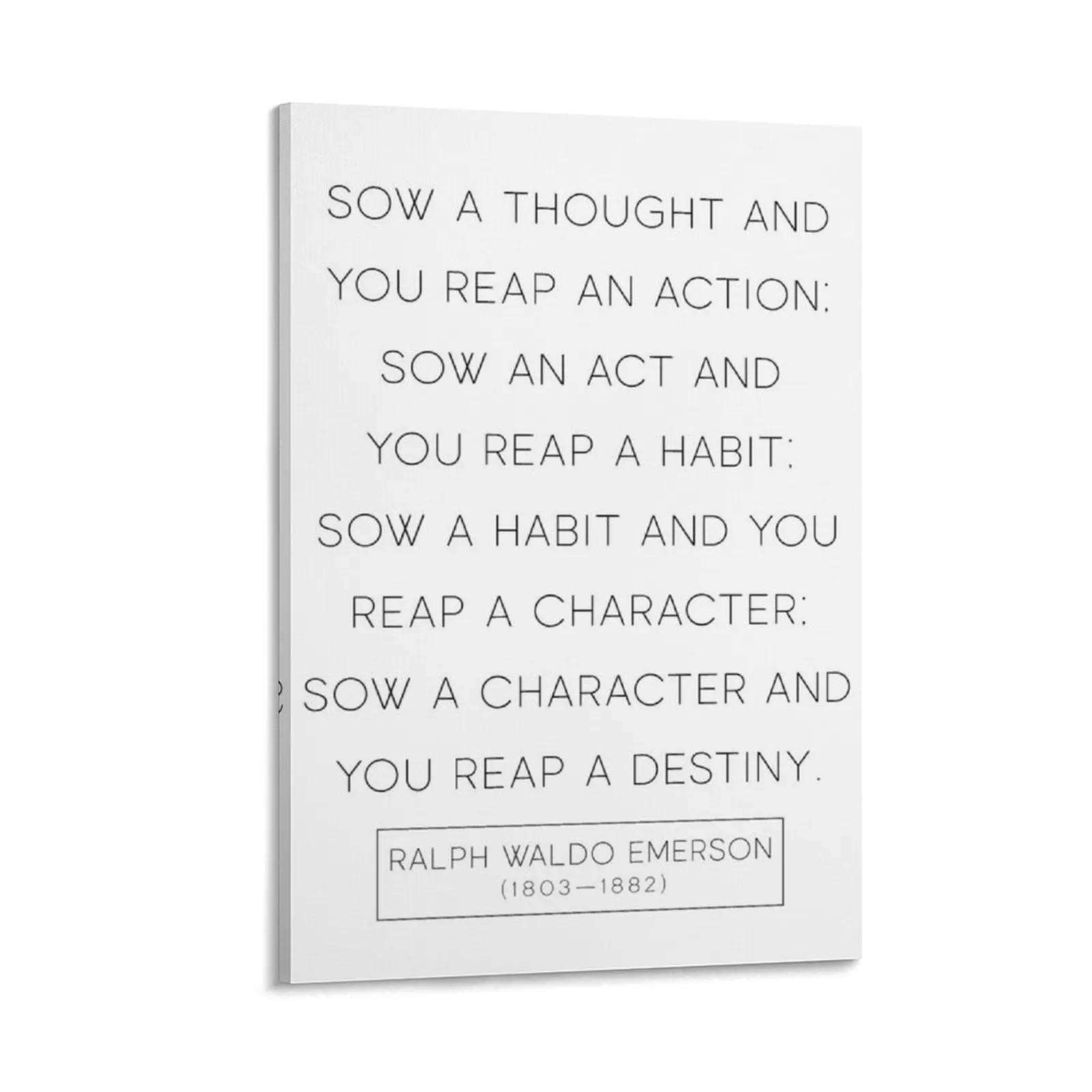 Emerson Thought & Destiny Quote Canvas Painting wall decoration ...