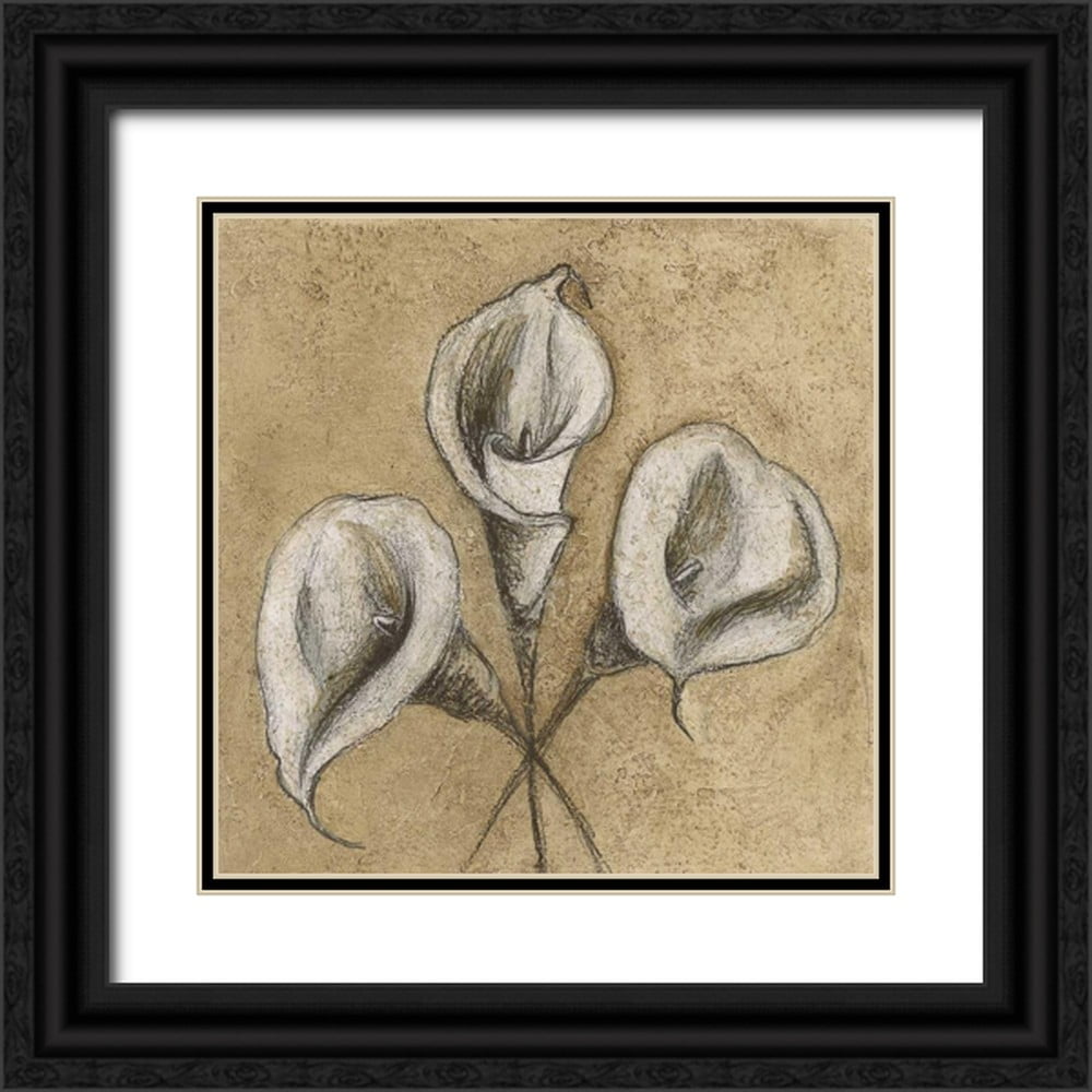 Emery, Kristin 20x20 Black Ornate Wood Framed with Double Matting ...