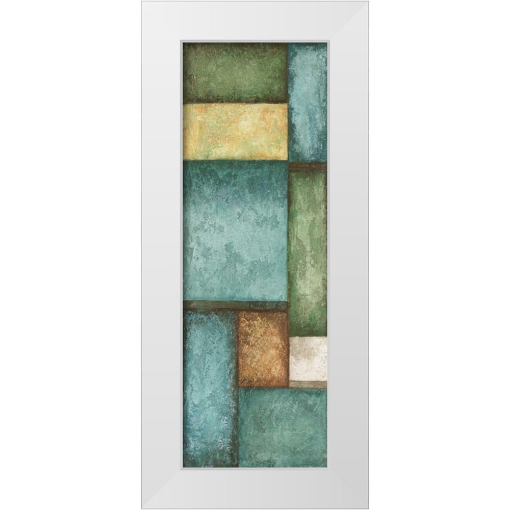 Emery, Kristin 9x18 White Modern Wood Framed Museum Art Print Titled - Rectangles Left - Walmart.com