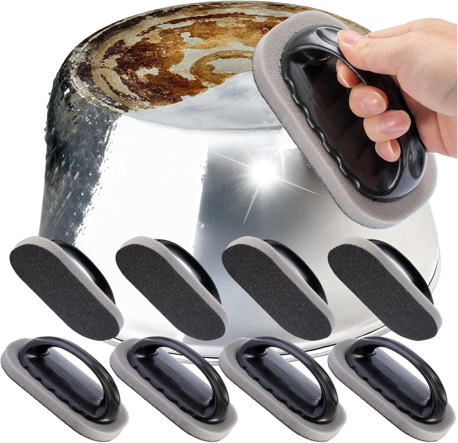 Emery Pot Scrubber Cleaning Sponges,8Pack Magic Carborundum Sponge ...