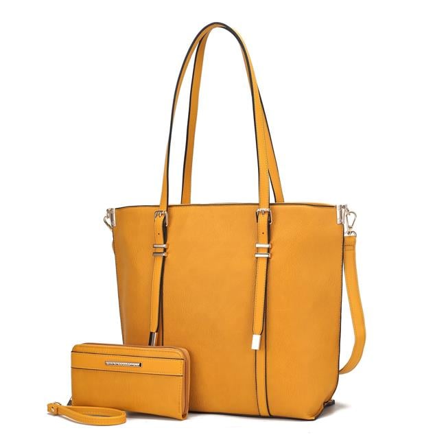 Emery Vegan Leather Women's Tote Handbag with Wallet 2 pcs - Walmart.com