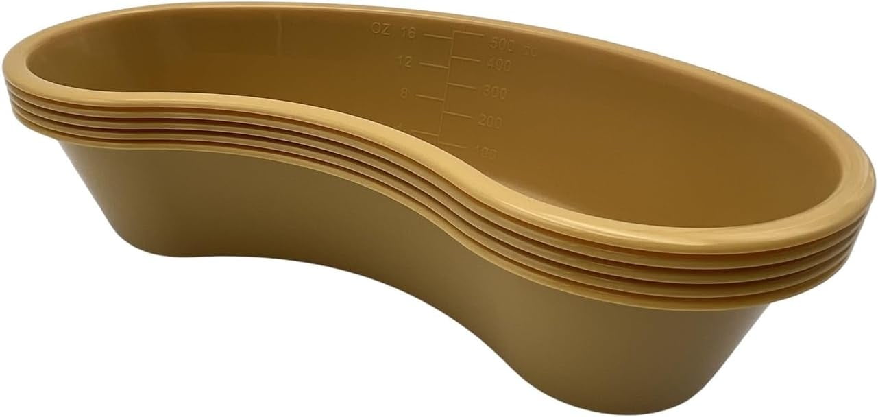 Emesis Basin - 500 CC Kidney Shaped Gold Emesis Basin with Graduations ...