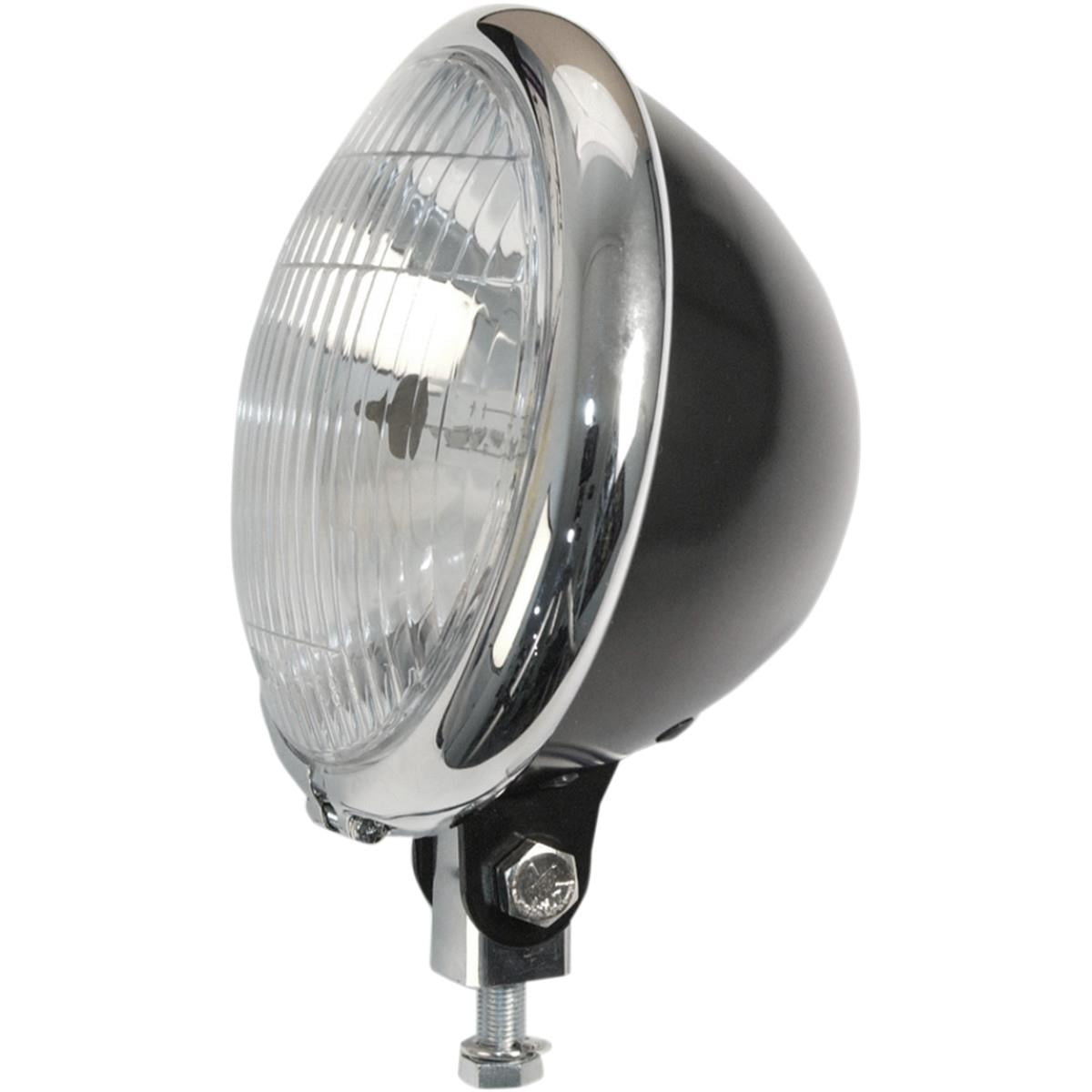 Emgo 66-84151BCSD 5-3/4in. Bates Style Headlight - Black with Chrome ...