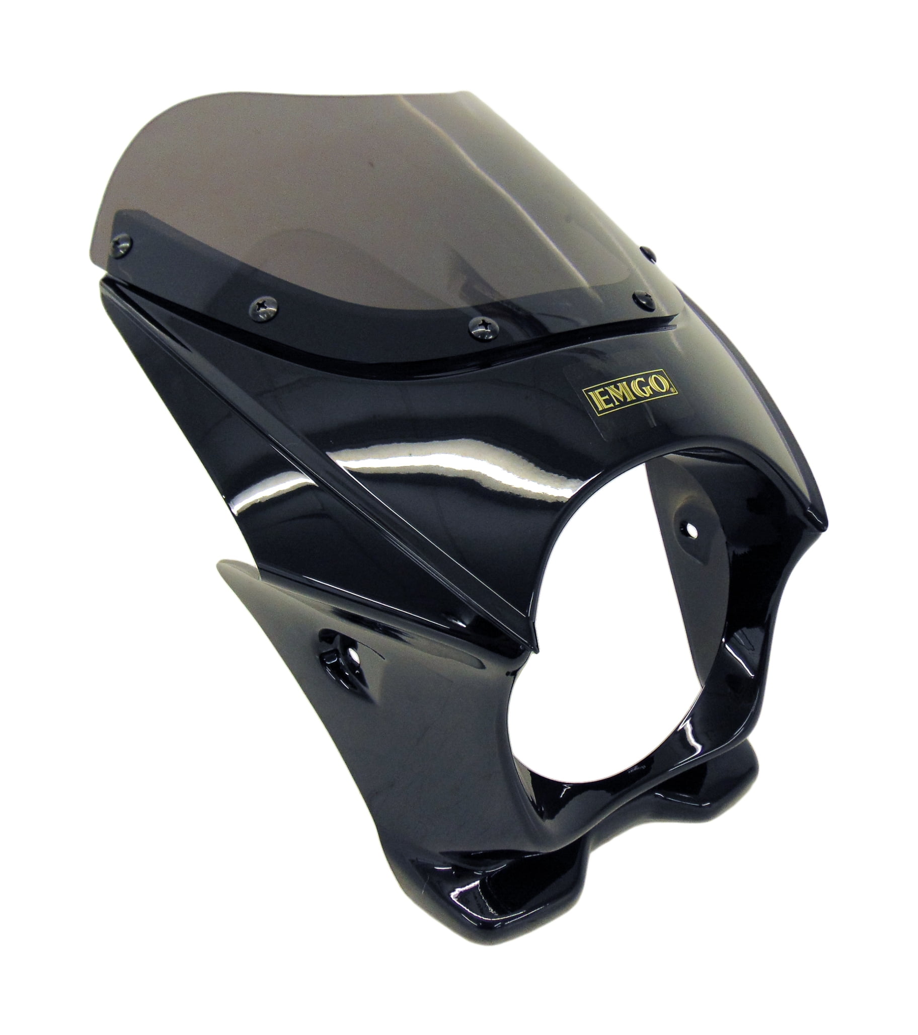 Emgo Villain Mini Cafe Black Fairing Windshield 5.75" Headlight Opening ...