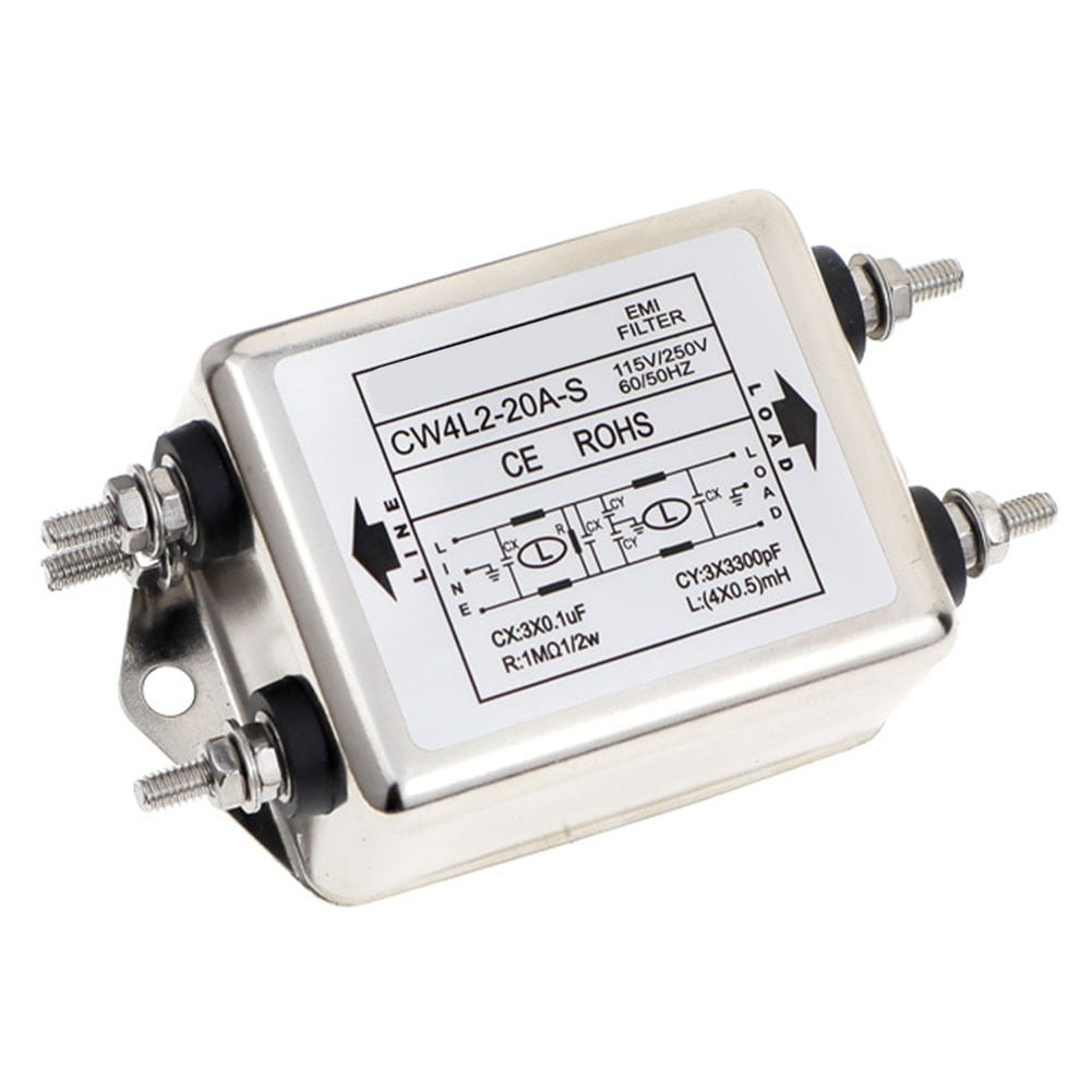 EMI Power Filter Single Phase 10A 20A AC110/220V For Fiber Optic ...
