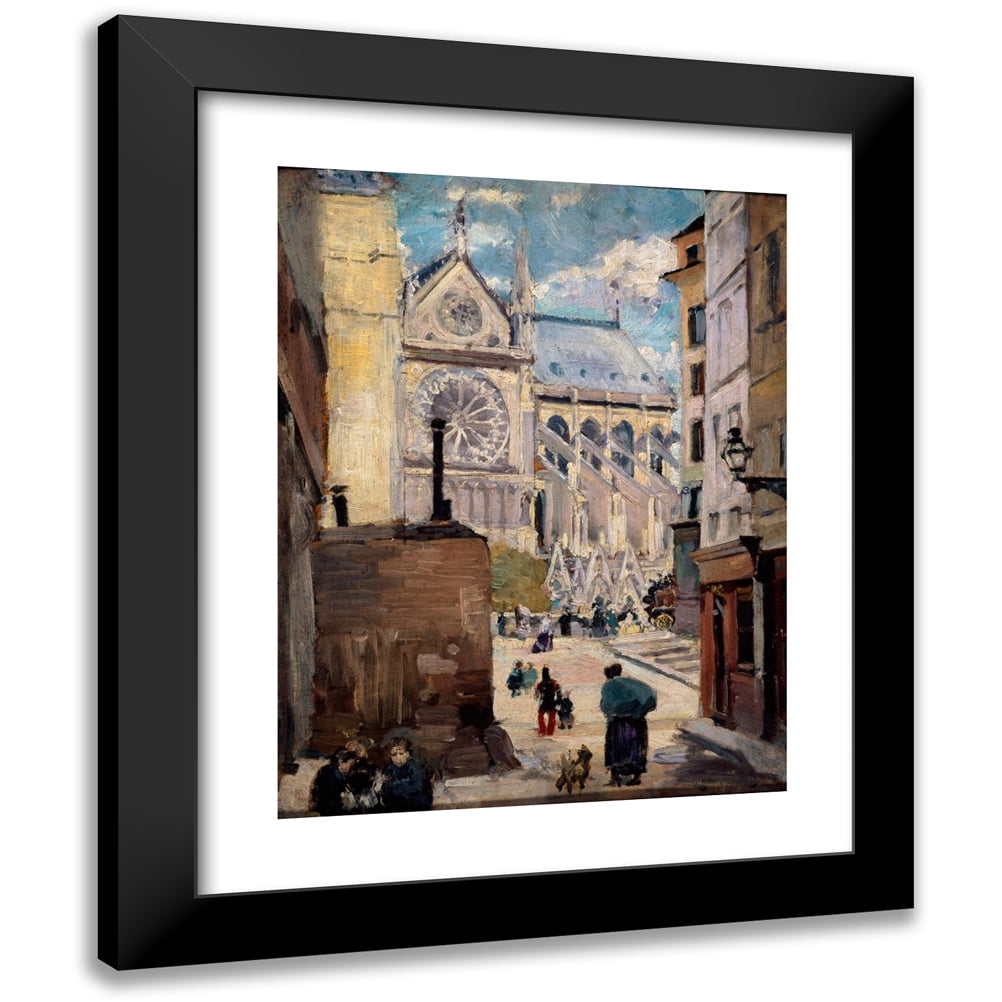 Emile Antoine Guillier 12x14 Black Modern Framed Museum Art Print Titled - Notre-Dame, View of ...