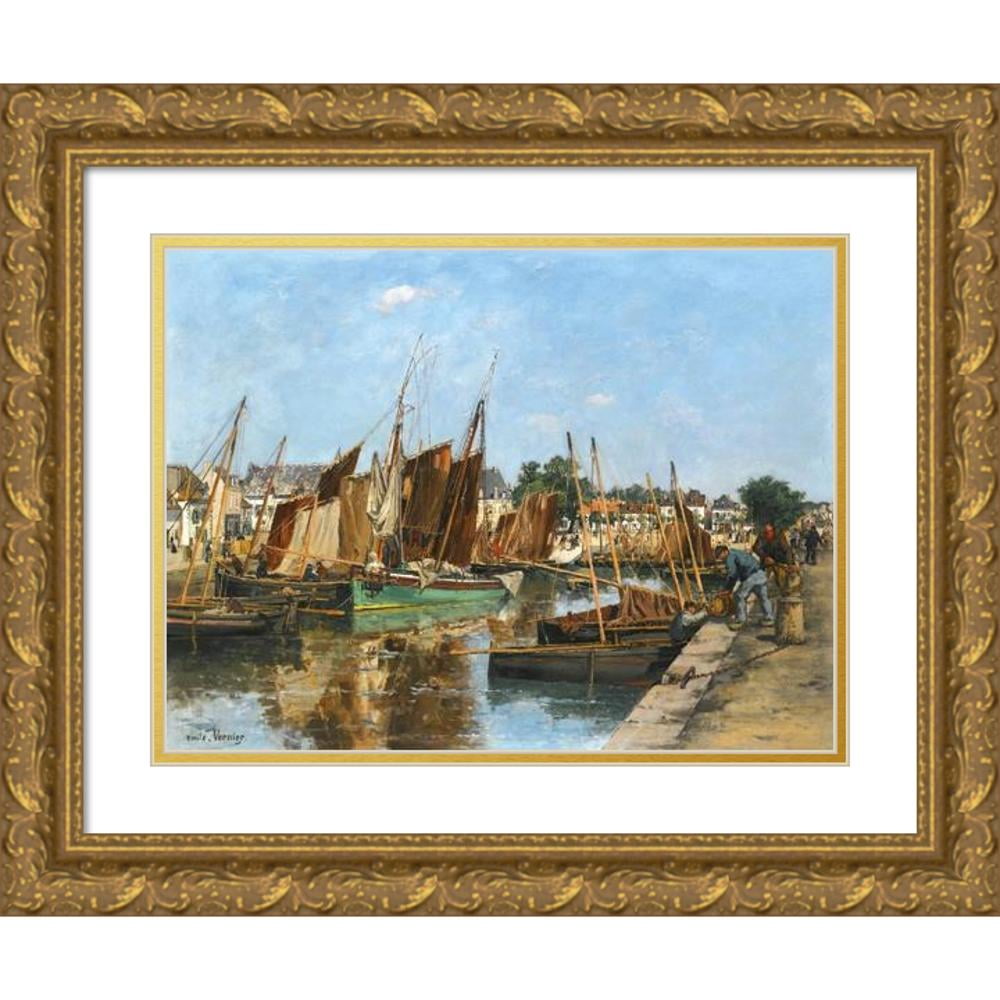 Emile Louis Vernier 18x14 Gold Ornate Wood Frame and Double Matted ...