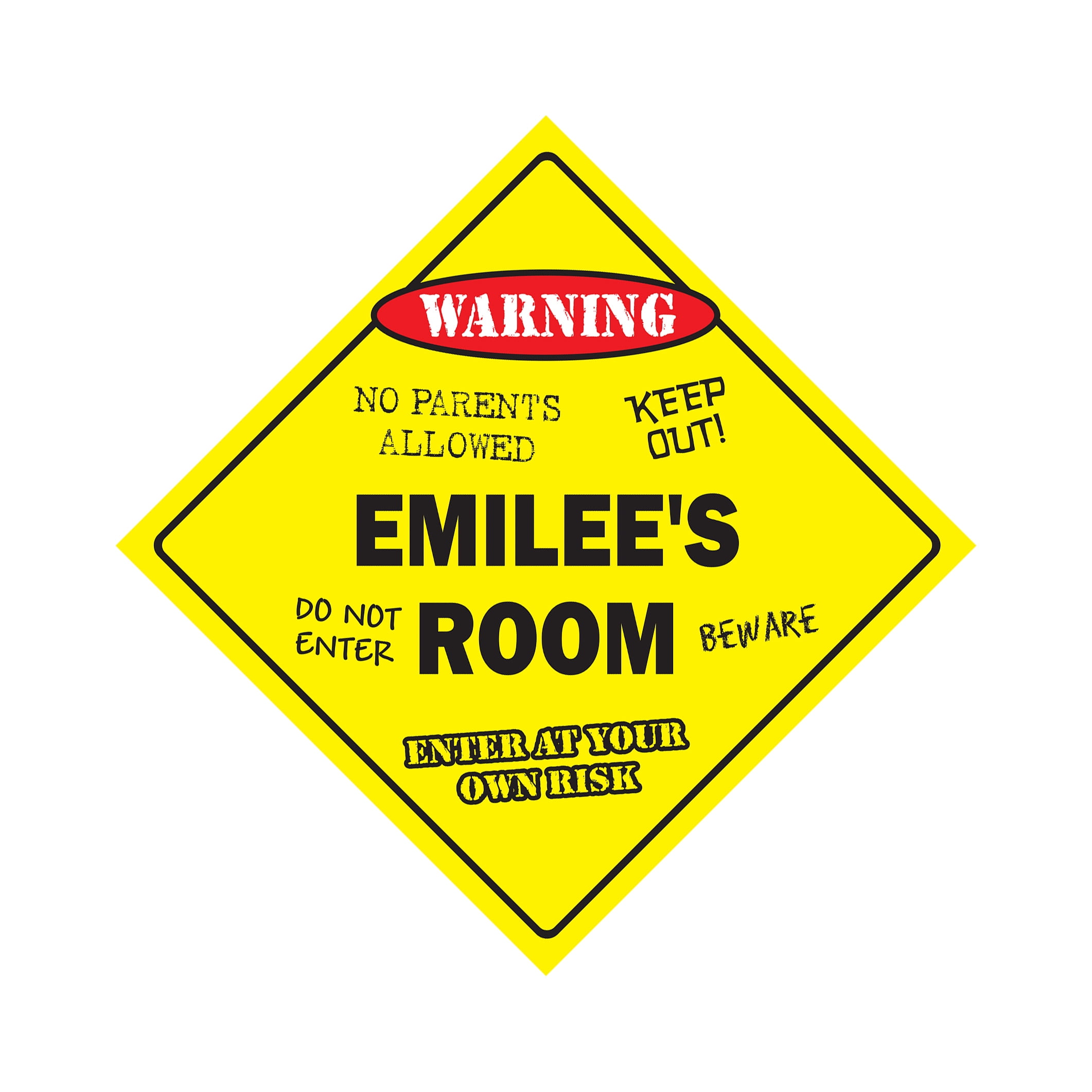 Emilee's Room Sign Crossing Zone Xing | Indoor/Outdoor | 20" Tall kids ...