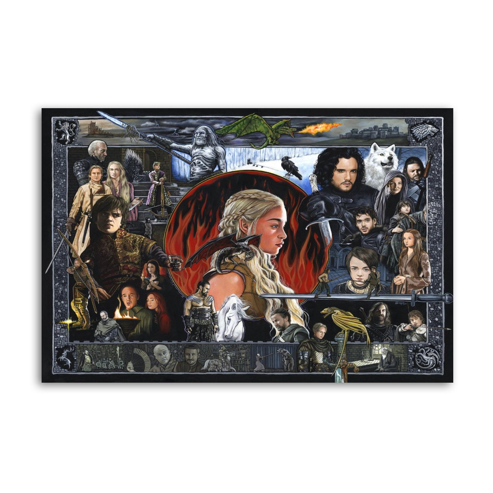 Emilia Clarke Daenerys Targaryen Poster Cool Artworks Painting Wall Art ...