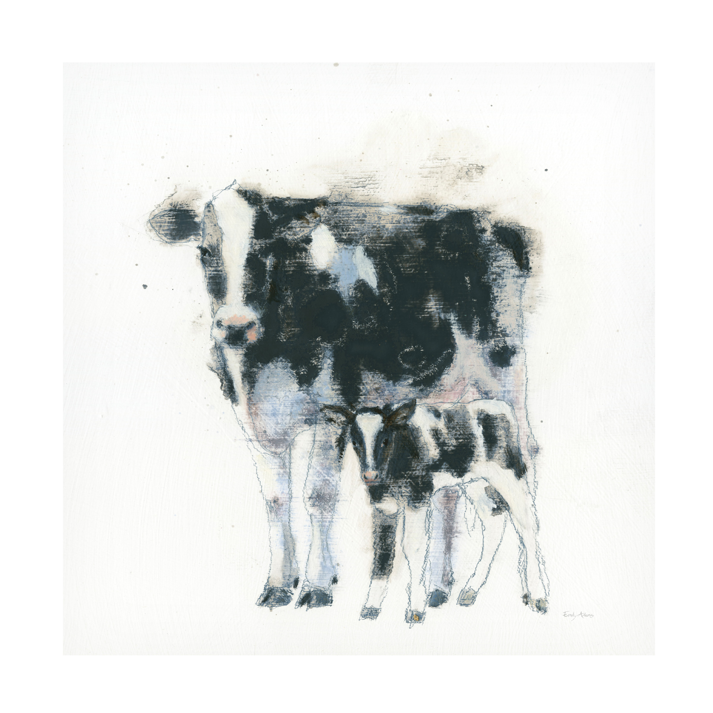 Emily Adams 'Cow and Calf' Canvas Art - Walmart.com