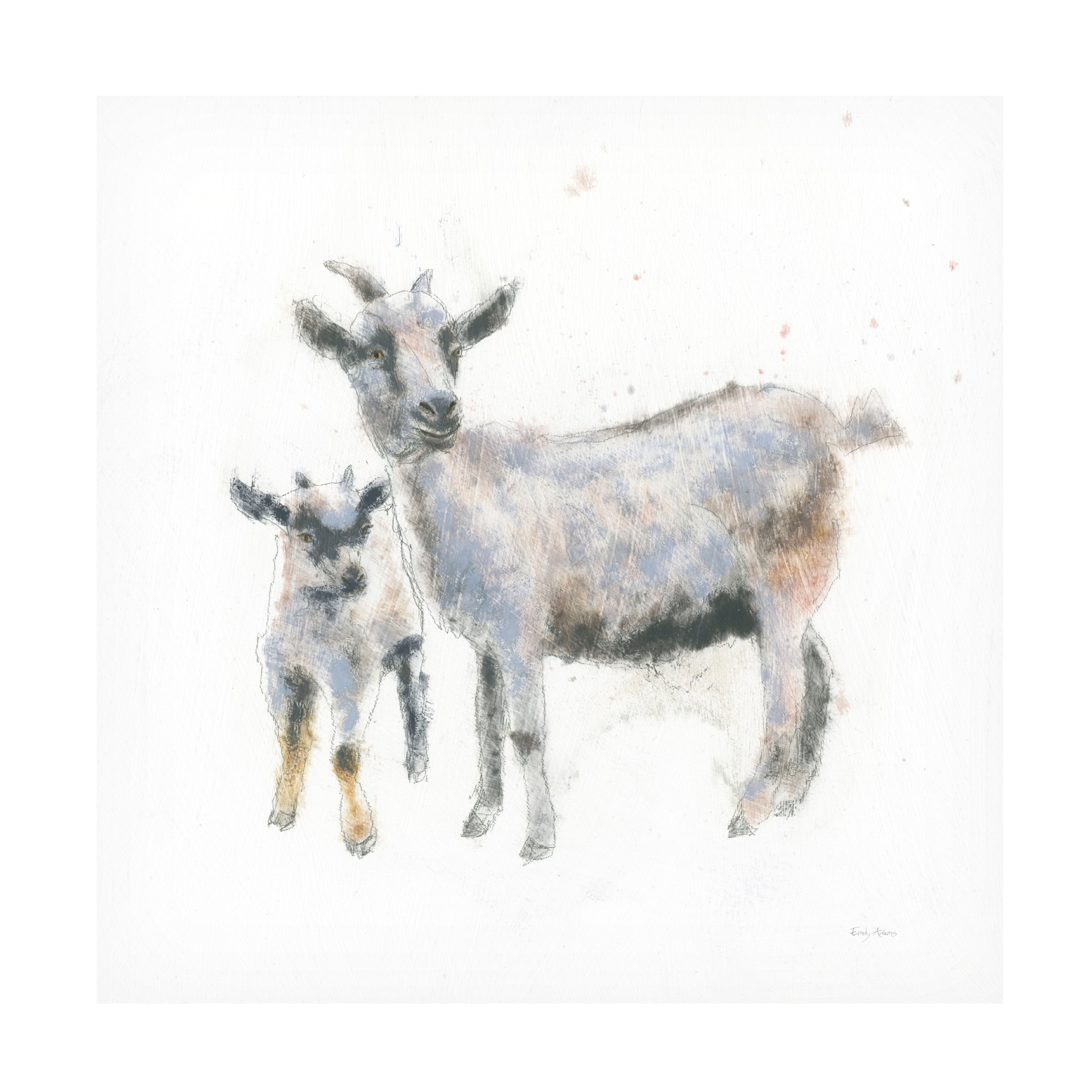 Emily Adams Goat and Kid Canvas Art - Gallery-Wrapped - Walmart.com