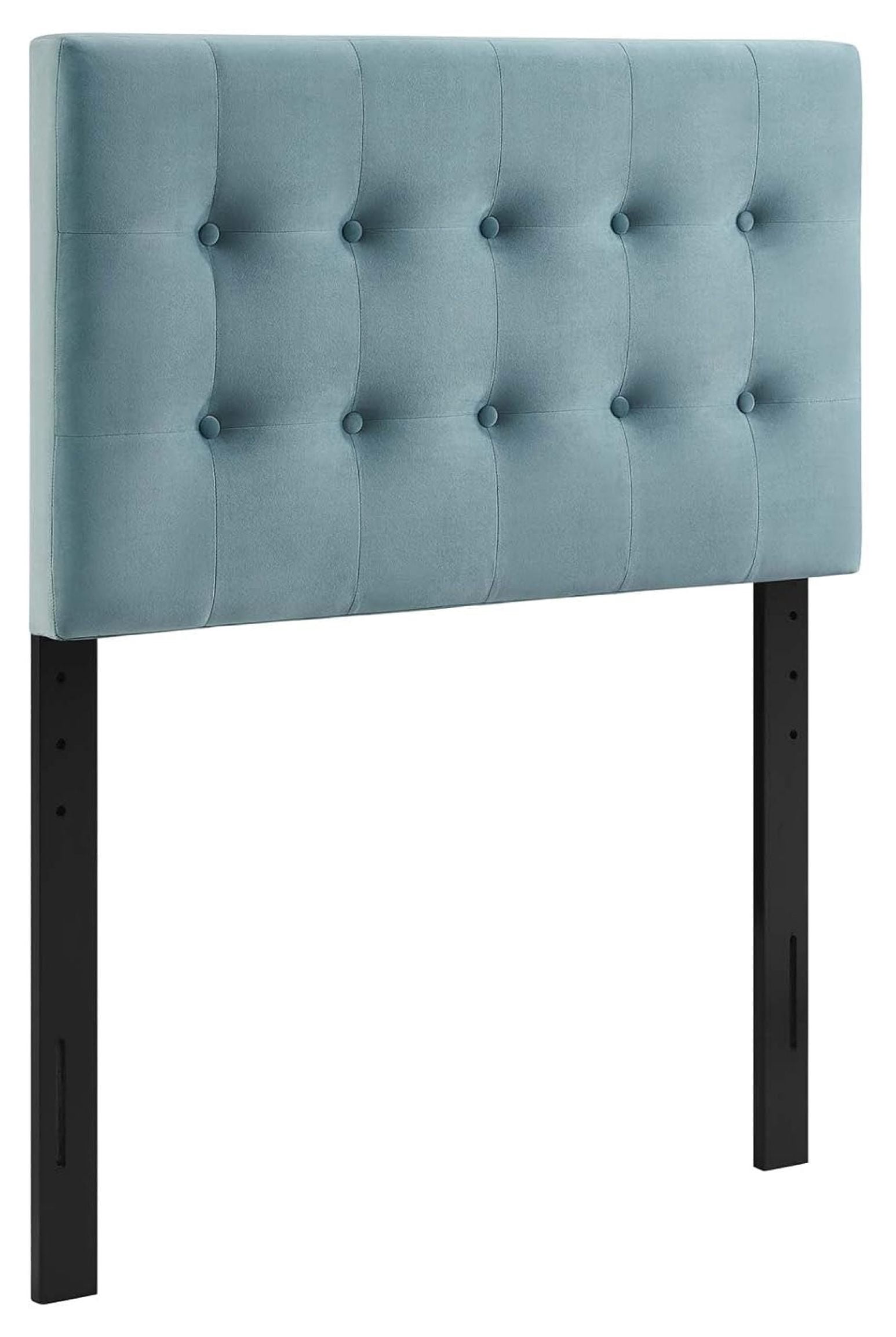 Emily Biscuit Tufted Performance Velvet Headboard, Light Blue - Walmart.com