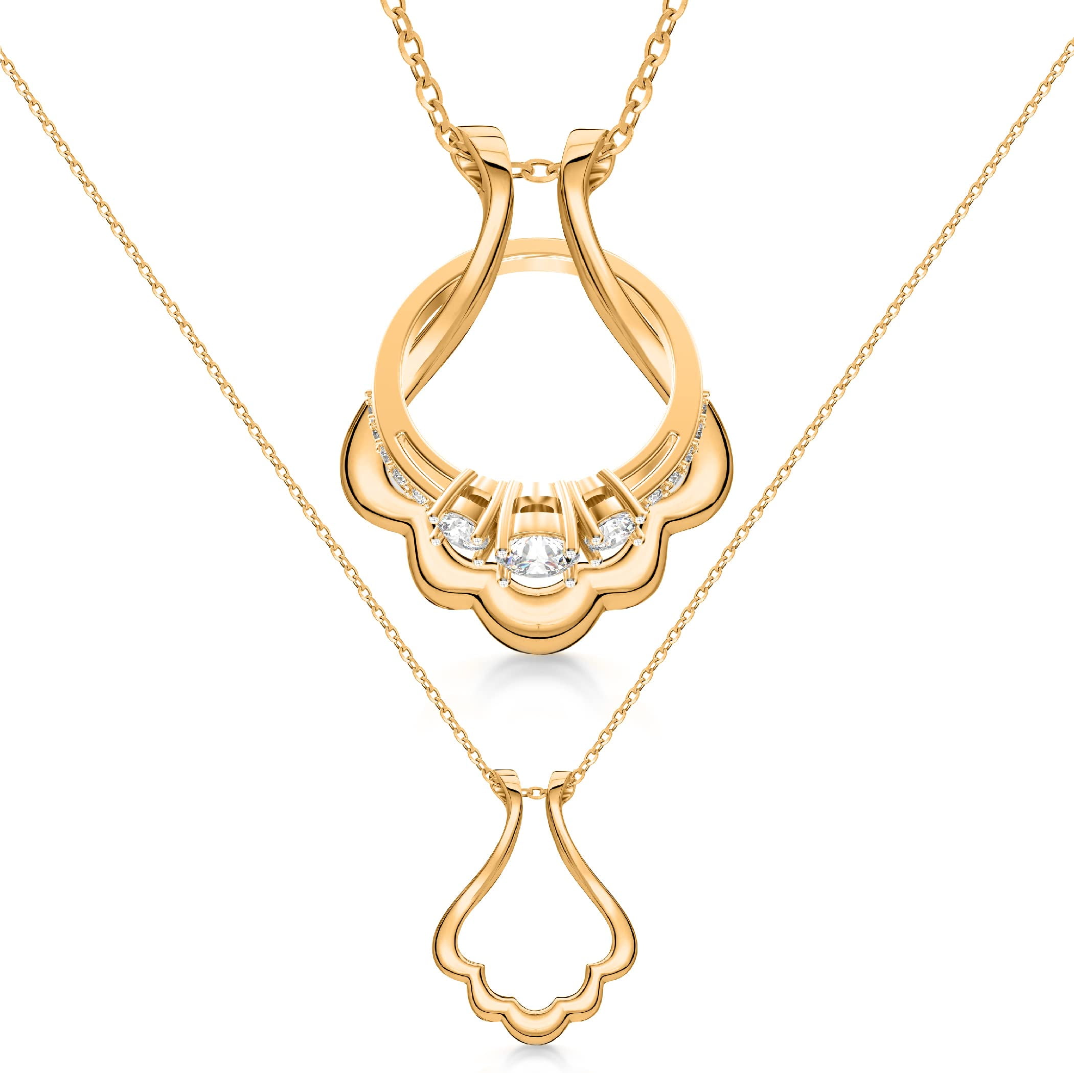 Emily C Original Patented Ring Holder Necklace,Stainless Steel Necklace ...