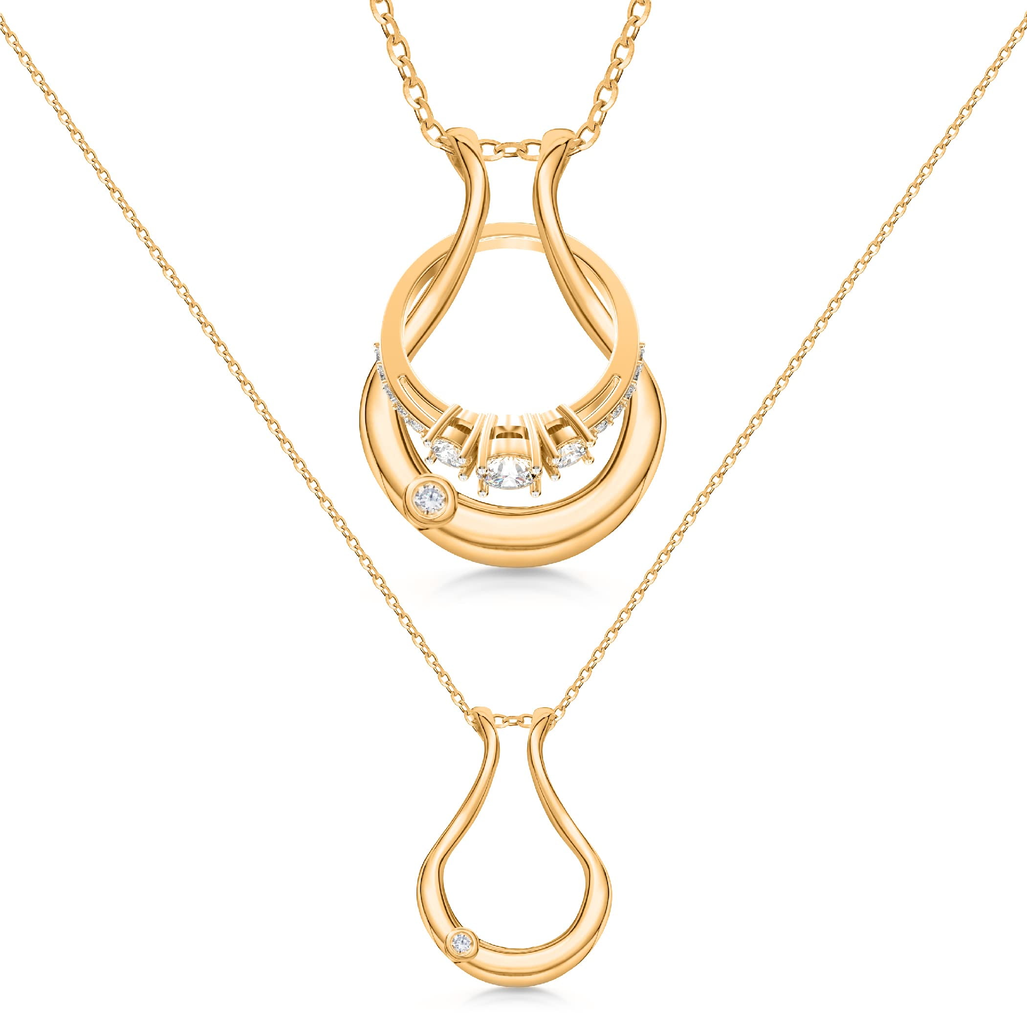 Emily C Original Patented Ring Holder Necklace - Stainless Steel ...