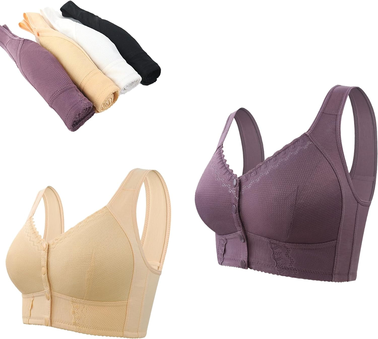 Emily Charm Front Closure Bras,2PCS Emily Charm Bra,Moona Bra - Front ...