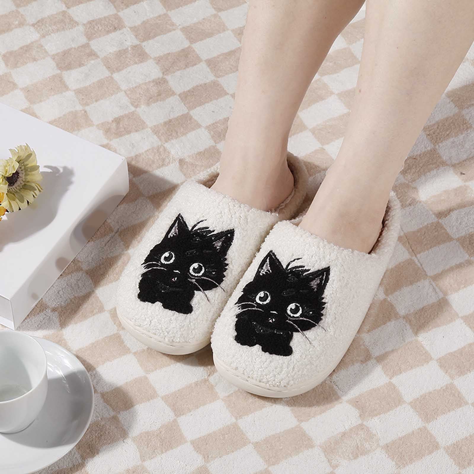 Emily Deer Slippers For Women Fuzzy Slippers Cute Cartoon Fluffy Plush ...