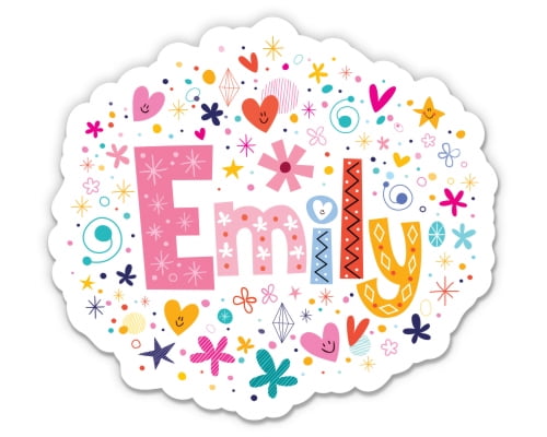 Emily Girl Name Cute Kid Lunchbox - 3" Vinyl Sticker - For Car Laptop ...