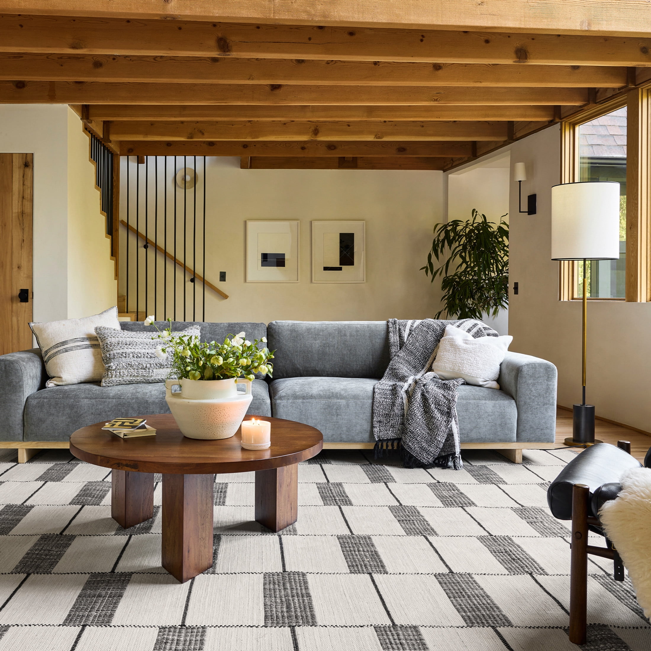 Rugs USA Harvey Wool and Cotton Area Rug, 5' x 8', Harvey Ivory ...