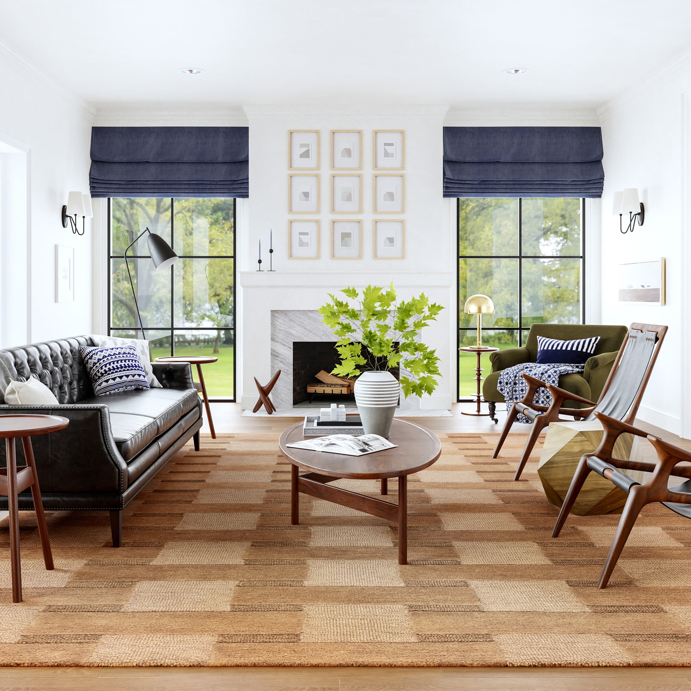 Rugs USA Remy Crosshatch Wool Area Rug, 2' 6" x 8', Runner, Remy Brown ...