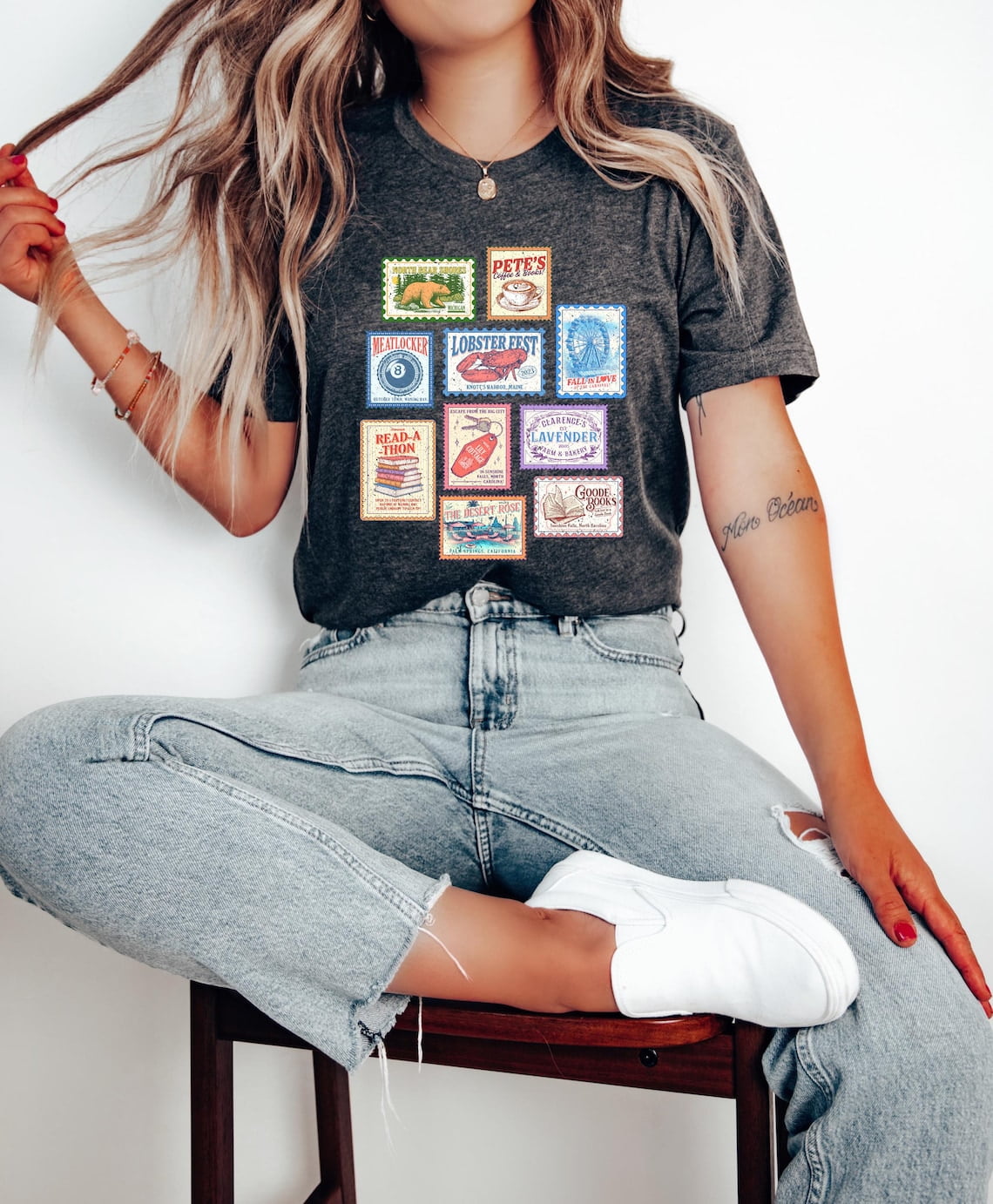 Emily Henry Book Stamps Shirt, Book Lover , Happy Place Reader ...