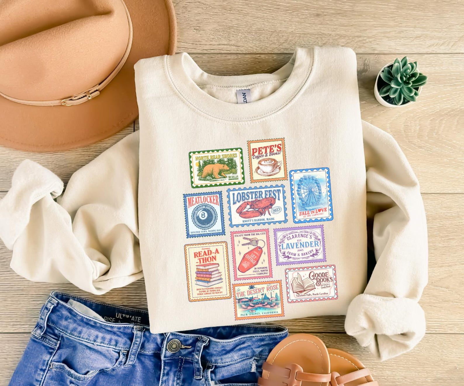 Emily Henry Books Stamp Sweatshirt,, Beach Read Sweater, Sunshine Falls ...