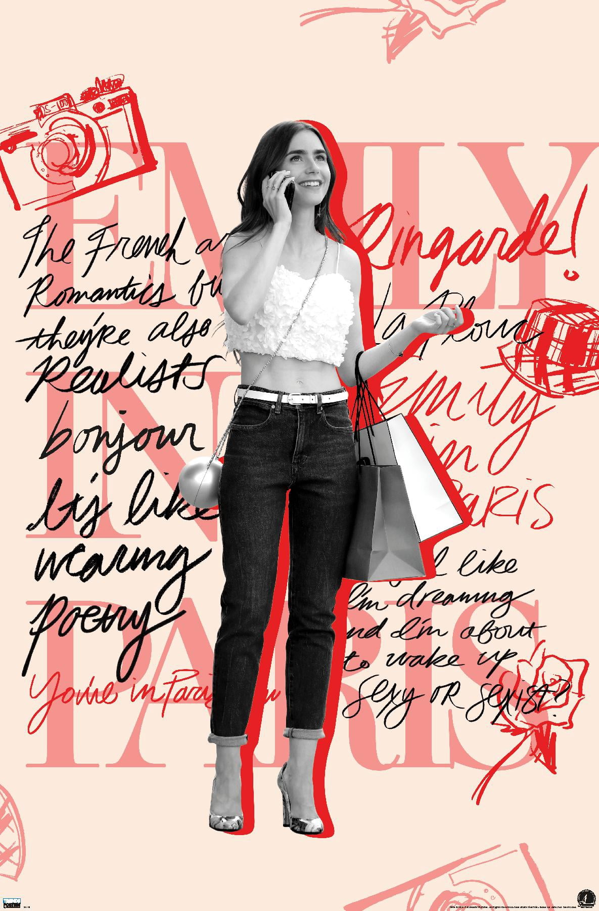 Emily In Paris - Scribble Wall Poster, 22.375" x 34" - Walmart.com