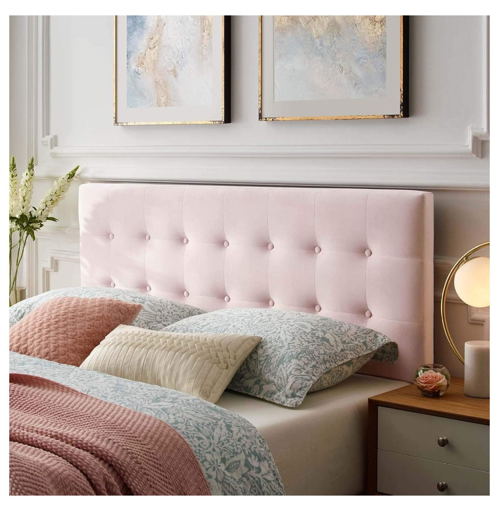 Emily Queen Biscuit Tufted Performance Velvet Headboard, - Walmart.com