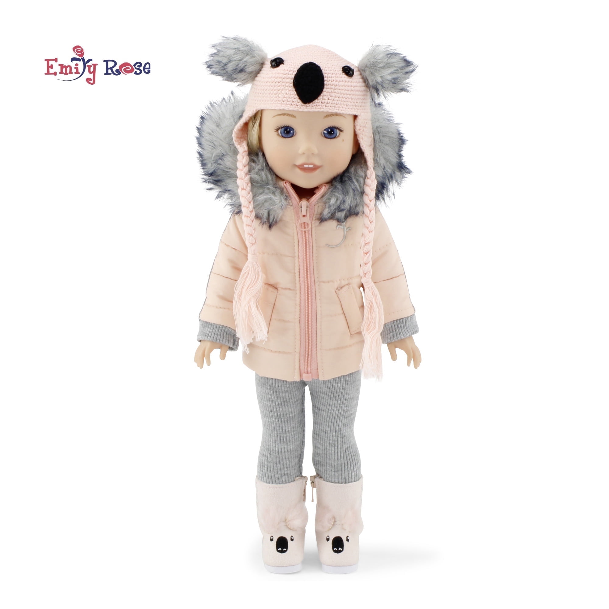 Emily Rose 14" Doll 4-Piece Winter Koala Outfit, Includes Hat and Boots ...