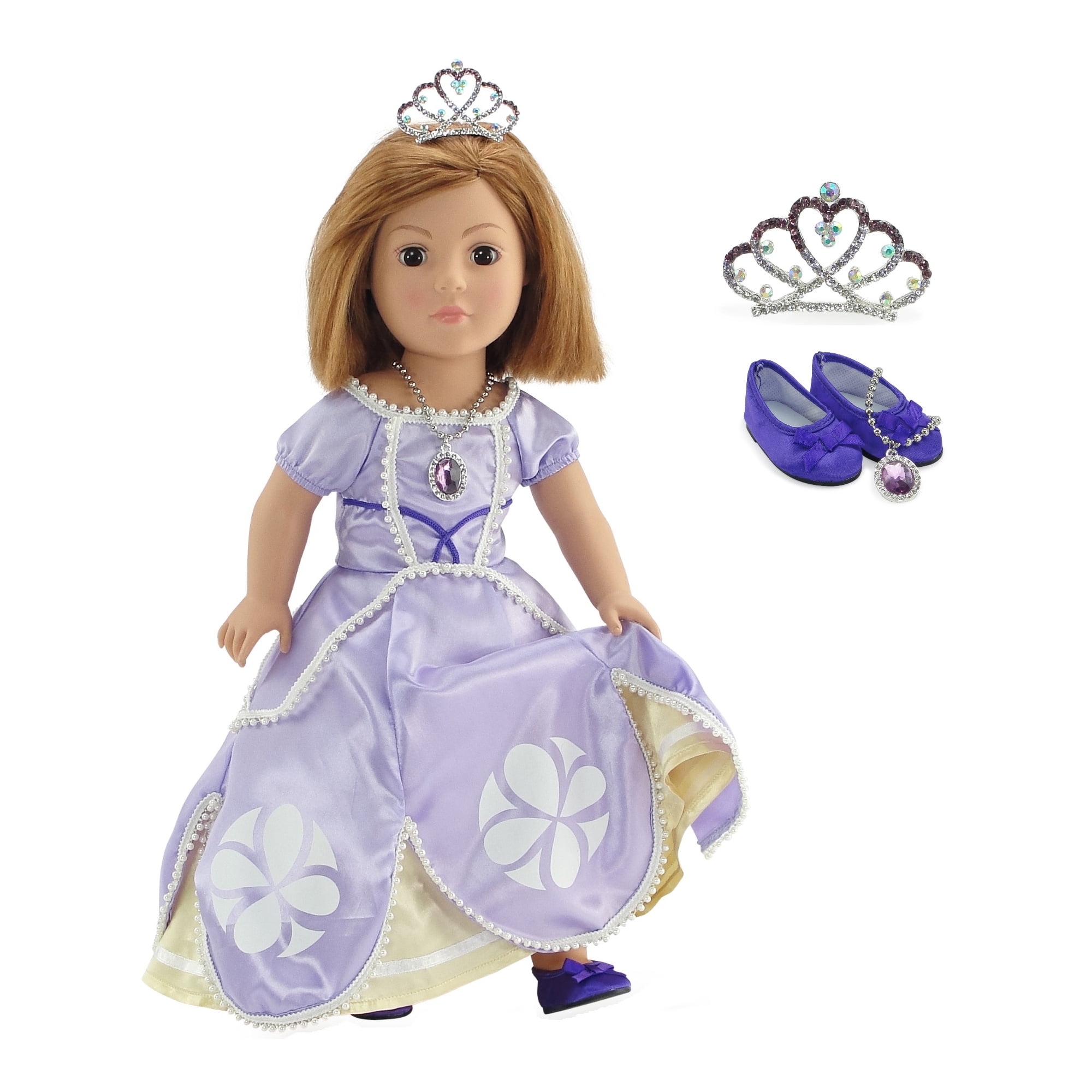Emily Rose 18 Inch Doll Clothes | Princess Sofia-Inspired 4-Piece Outfit & Shoes | Size My Life ...